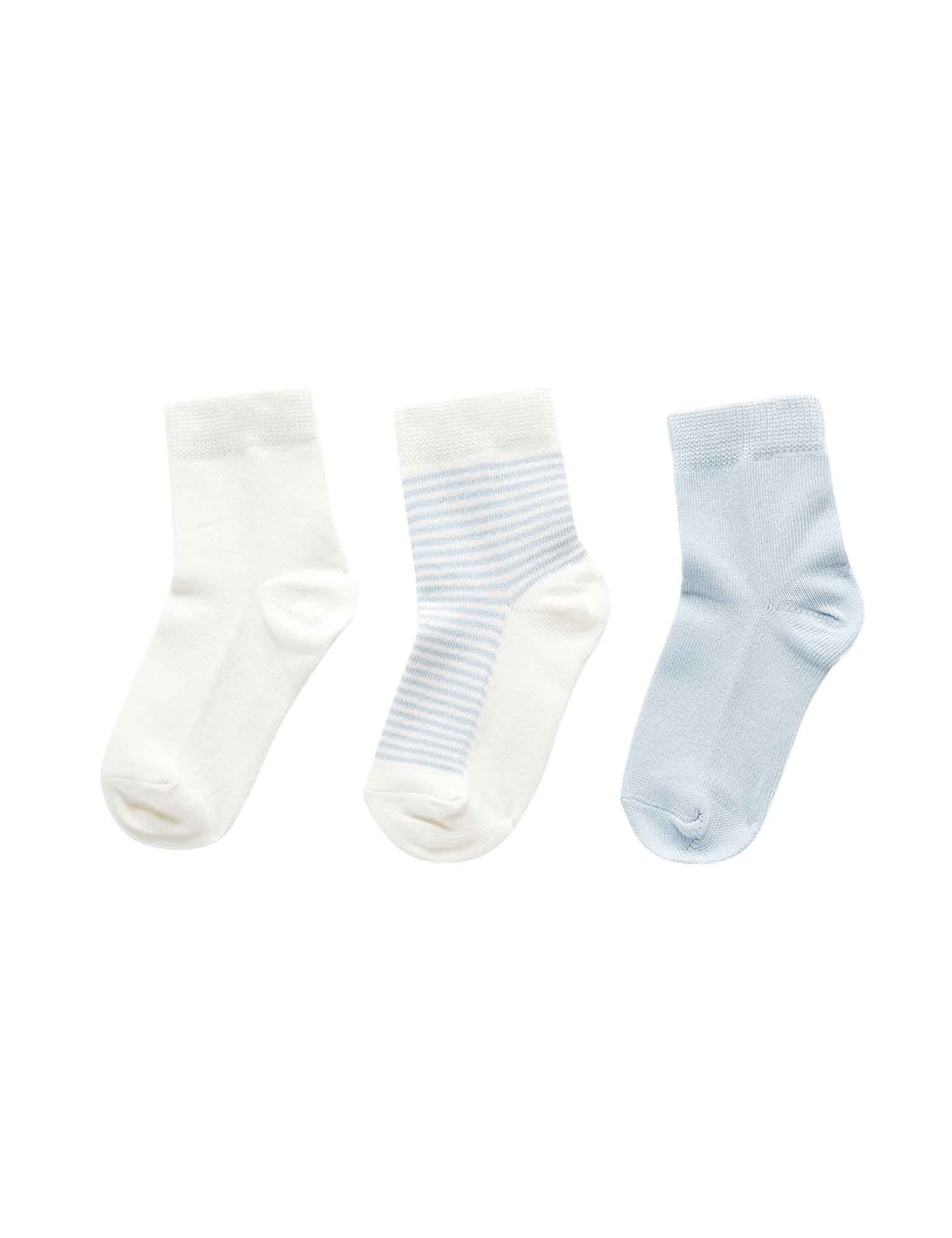 Purebaby - 3 Sock Pack | Blue | Tummies & Tots Boutique